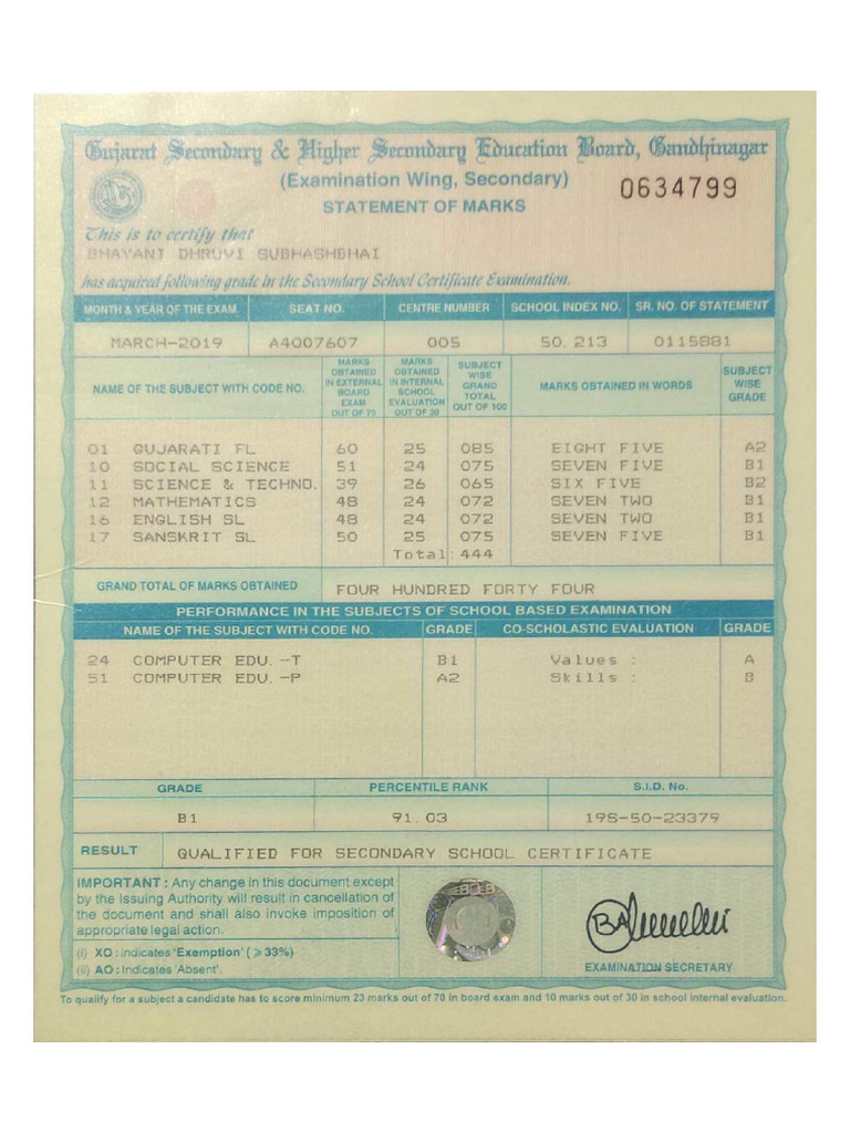10th MARKSHEET | PDF