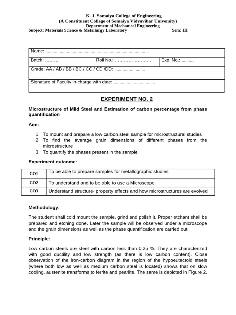 MSM Experiment 2 | PDF | Steel | Building Materials