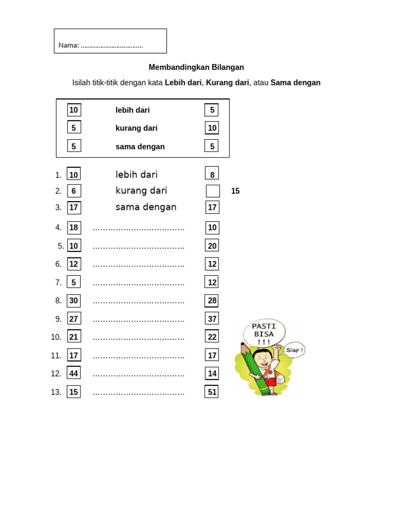 LKPD Membandingkan Ukuran | PDF