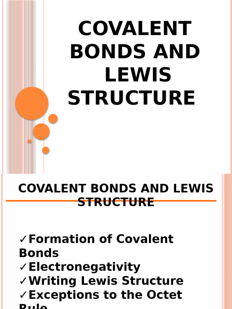 Covalent Bonds and Lewis Dot | PDF | Chemical Bond | Covalent Bond