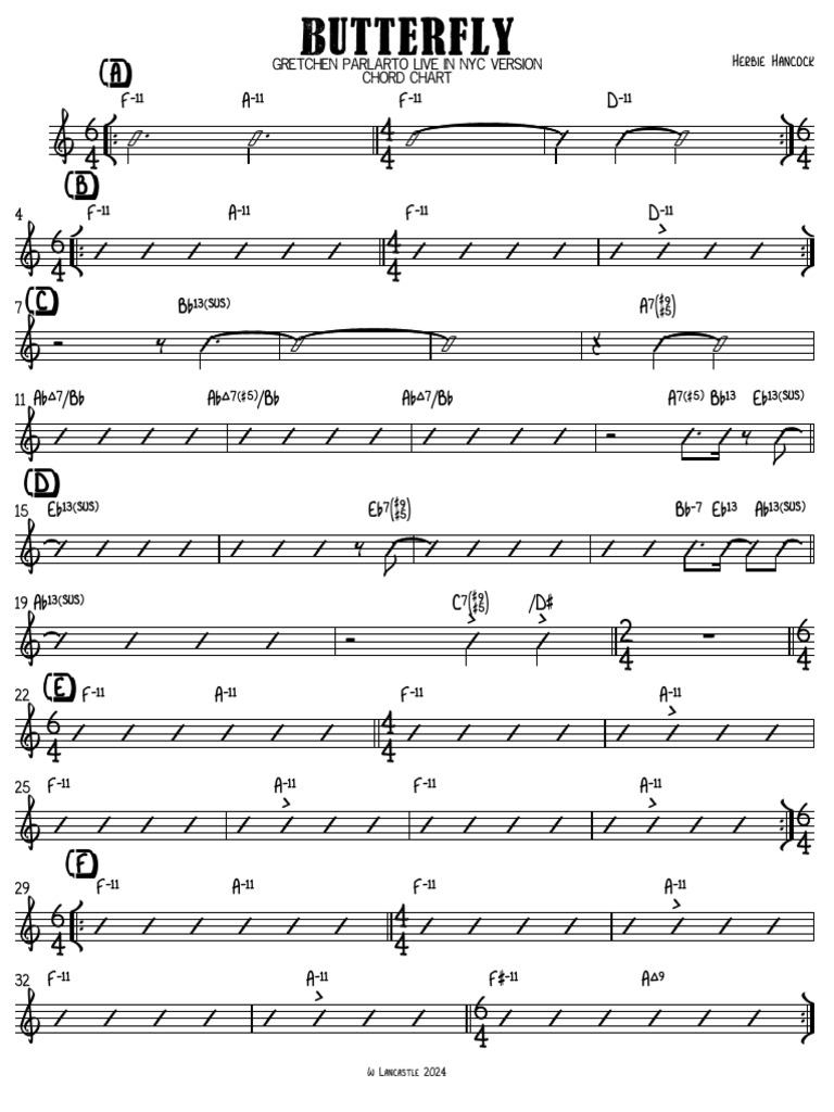 Butterfly Chord Chart - Full Score | PDF