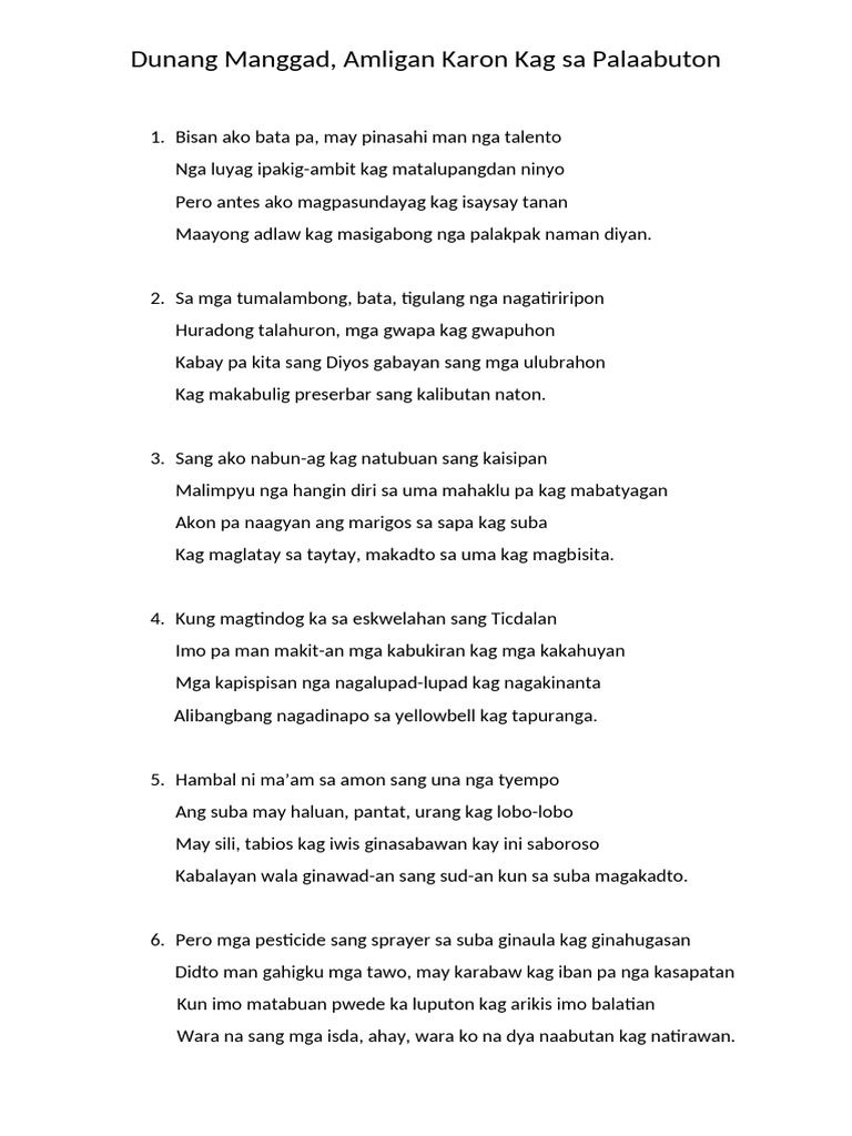 Dunang Manggad | PDF