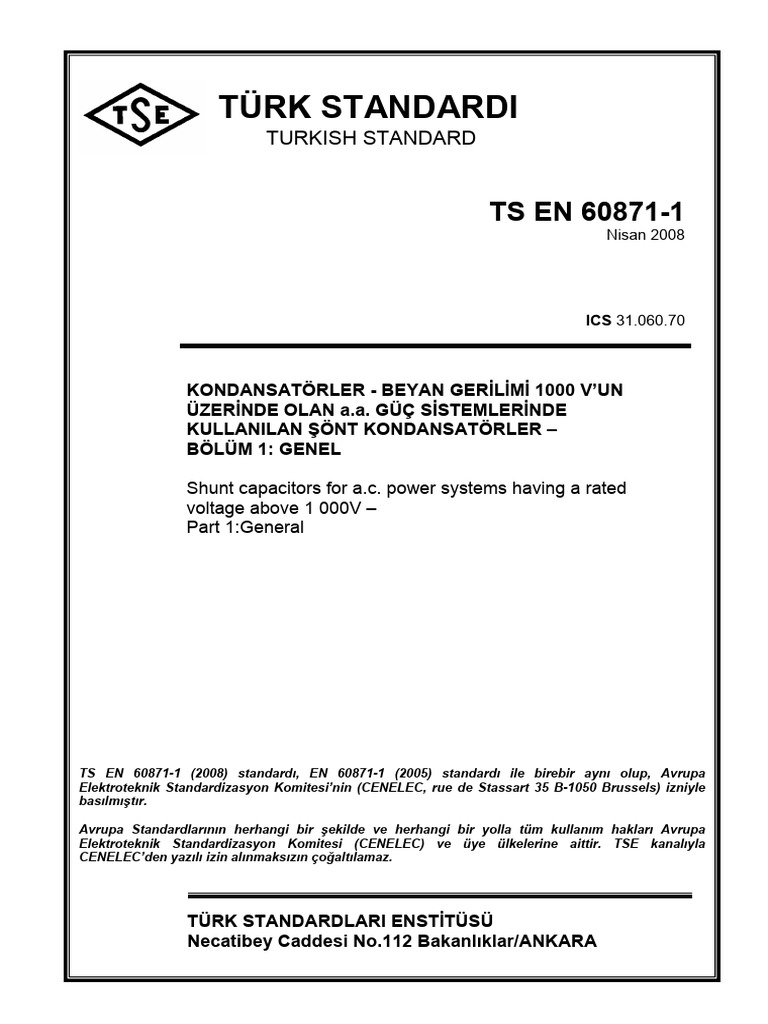 TS en 60871 1 | PDF
