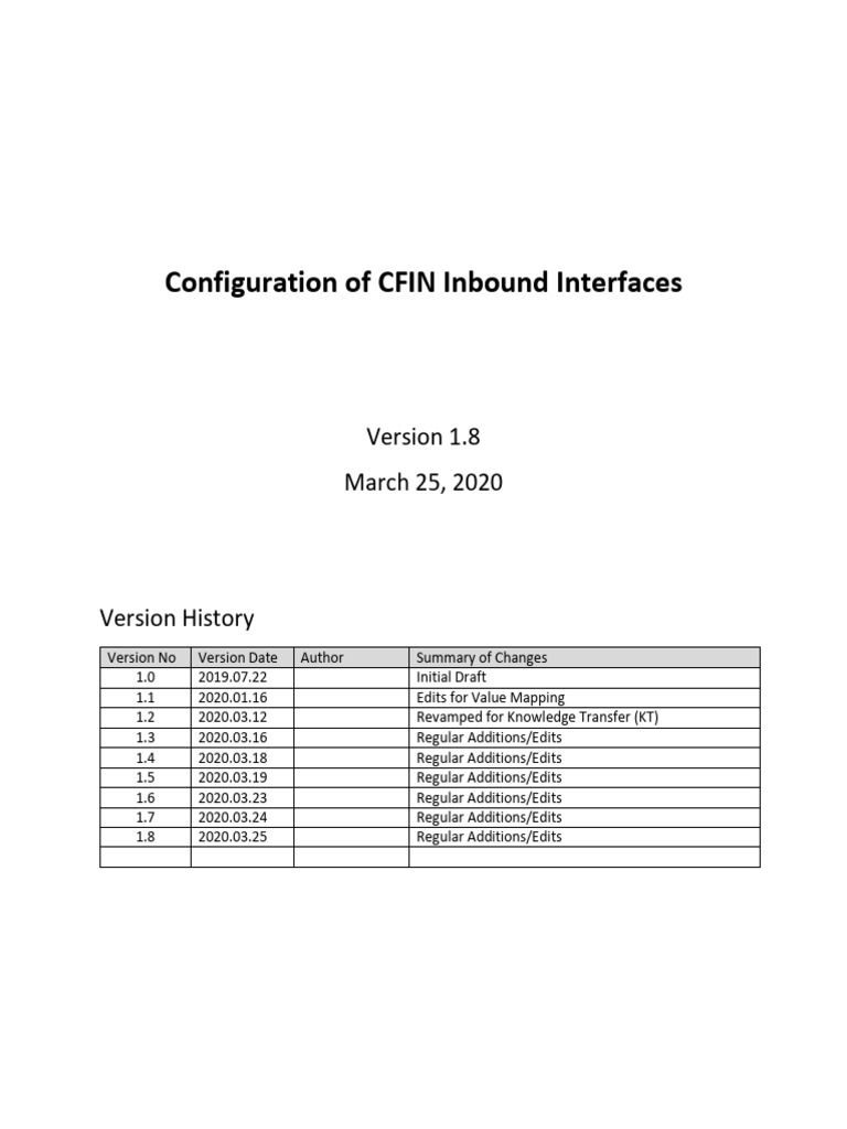 Configuration of CFIN Inbound Interfaces 1 | PDF | Replication (Computing) | Microsoft Sql Server