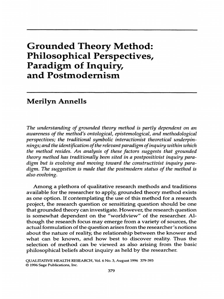 Grounded Theory Method | PDF | Wellness | Science & Mathematics