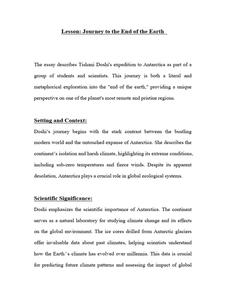 Journey To The End of The Earth6 | PDF | Antarctica | Sustainability