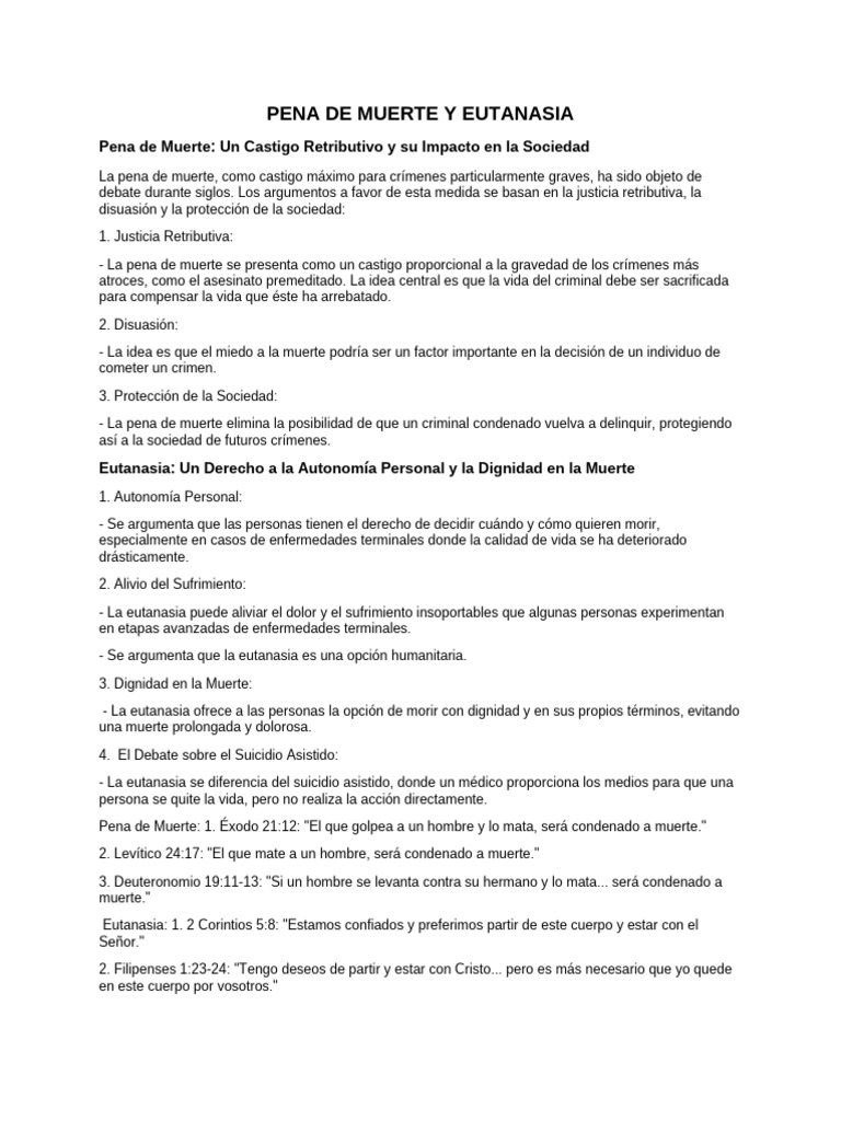Pena de Muerte y Eutan.... | PDF | Castigos | Pena capital