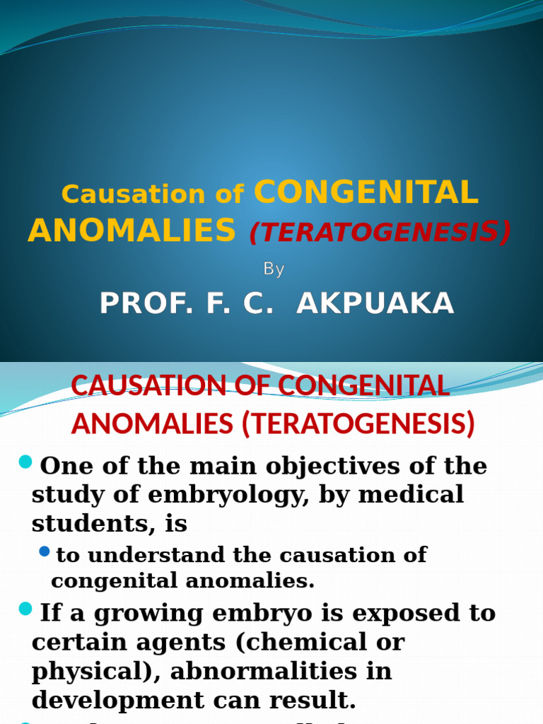 Understanding Teratogenesis in Embryology | PDF | Fetus | Medicine