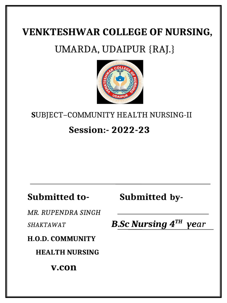 Umarda, Udaipur (Raj.) : Venkteshwar College of Nursing | PDF