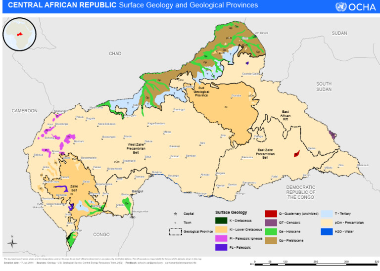 Car Map 140717 Ocha Geology A3l | PDF | Earth Sciences | Geology