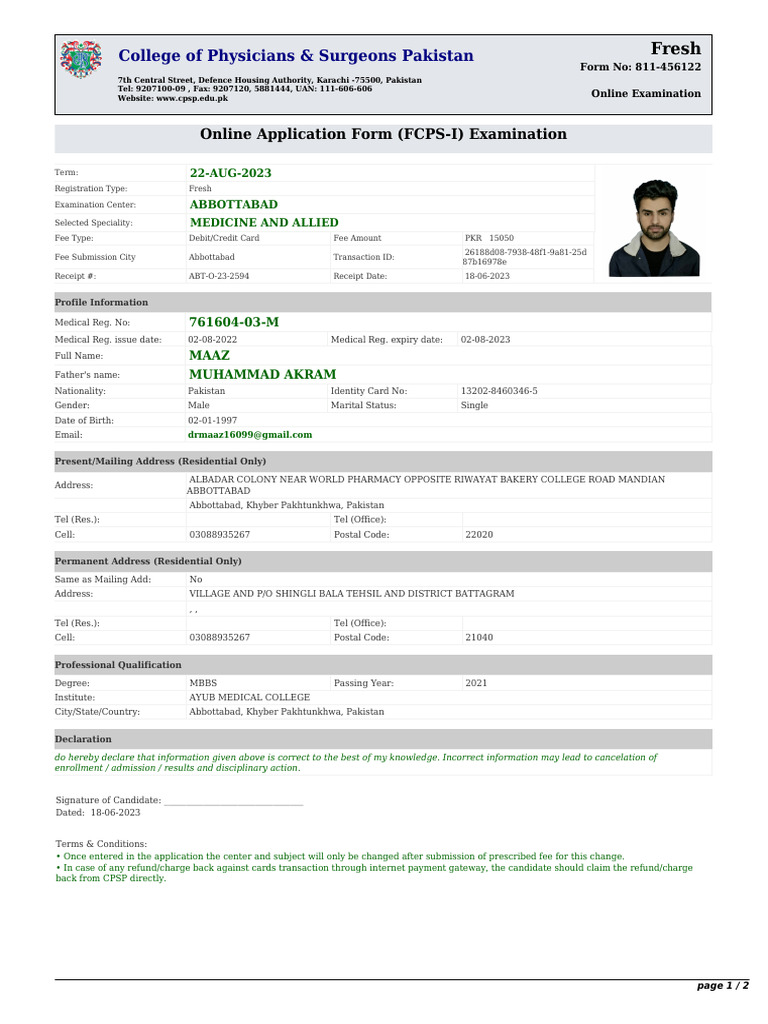 Sample Fcps Online Application PDF | PDF | Debit Card | Payments