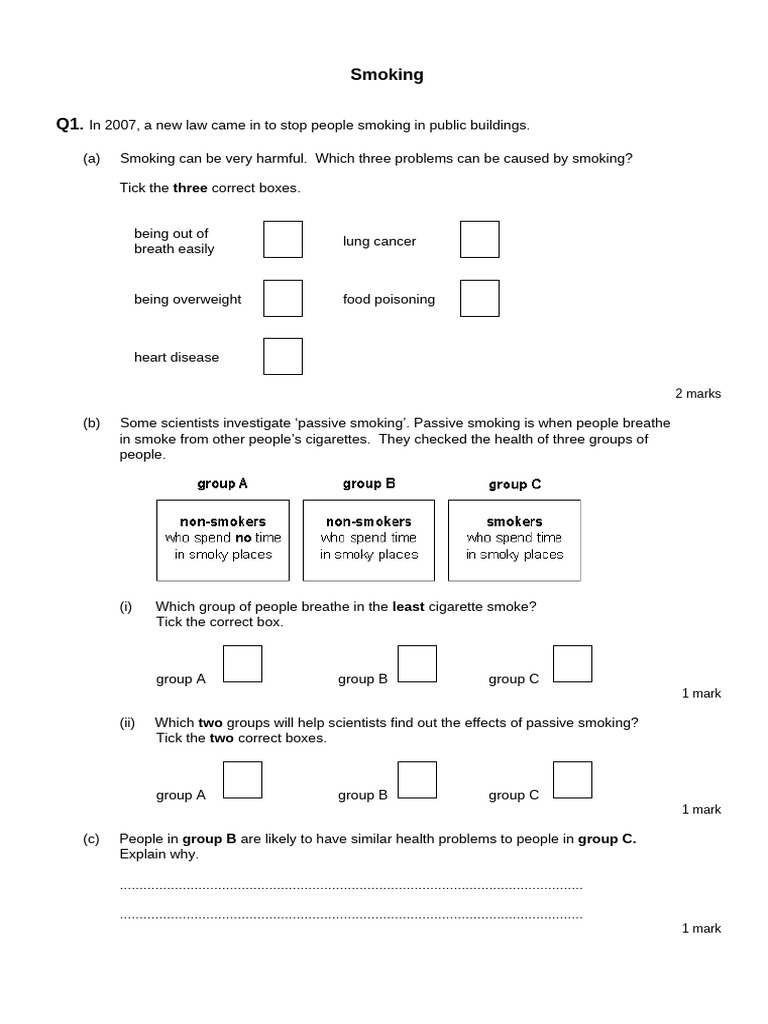 Smoking Key HW | PDF | Respiratory Tract | Smoking