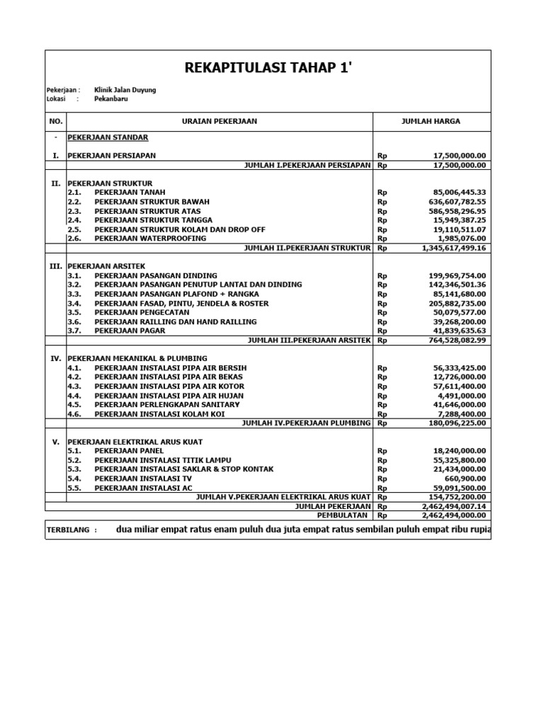 RAB Tahap 1 Mini Pile 06062022 Kombinasi | PDF | Teknologi & Rekayasa