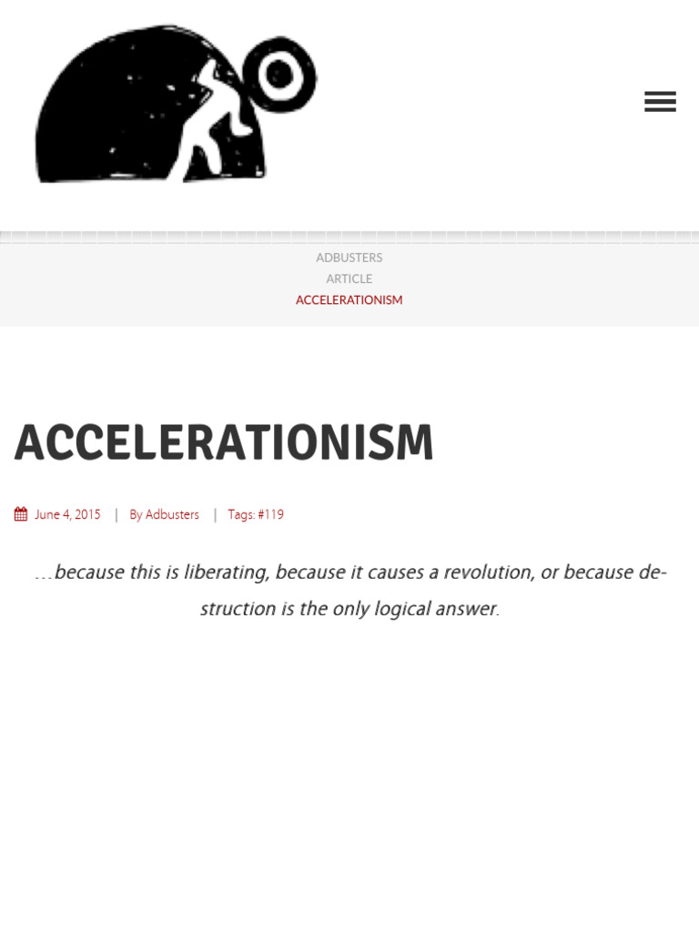 Accelerationism - Adbusters - Journal of The Mental Environment | PDF ...