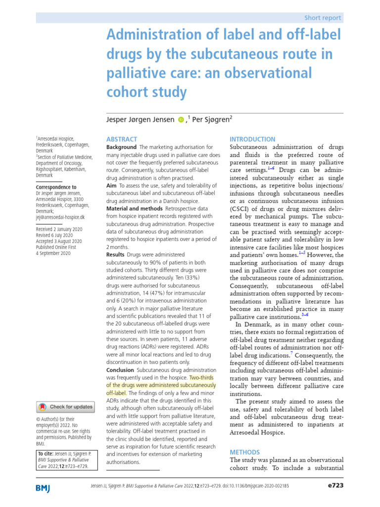 Administration of Label and Off-Label Drugs | PDF | Midazolam ...