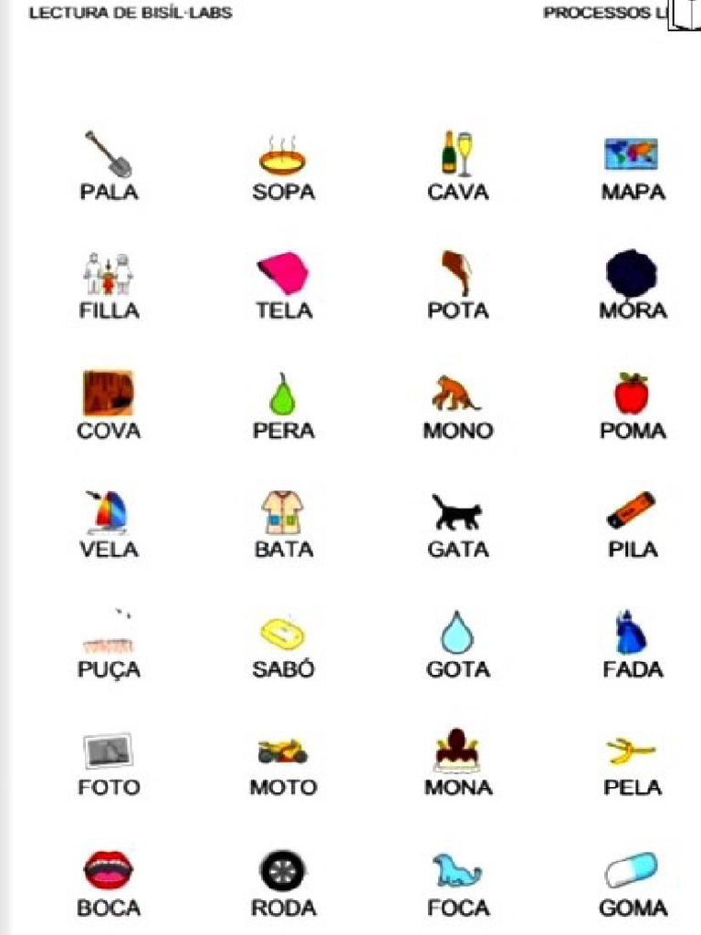 PAL Català Lectura Paraules 2 Sil | PDF