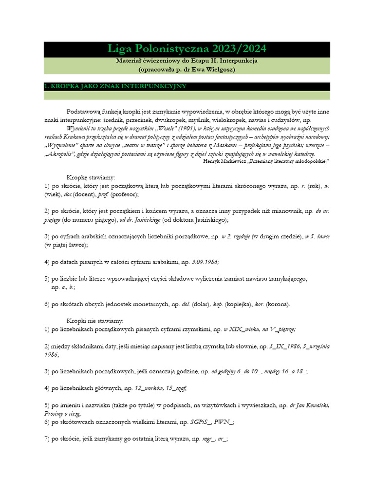 cw2 Interpunkcja | PDF