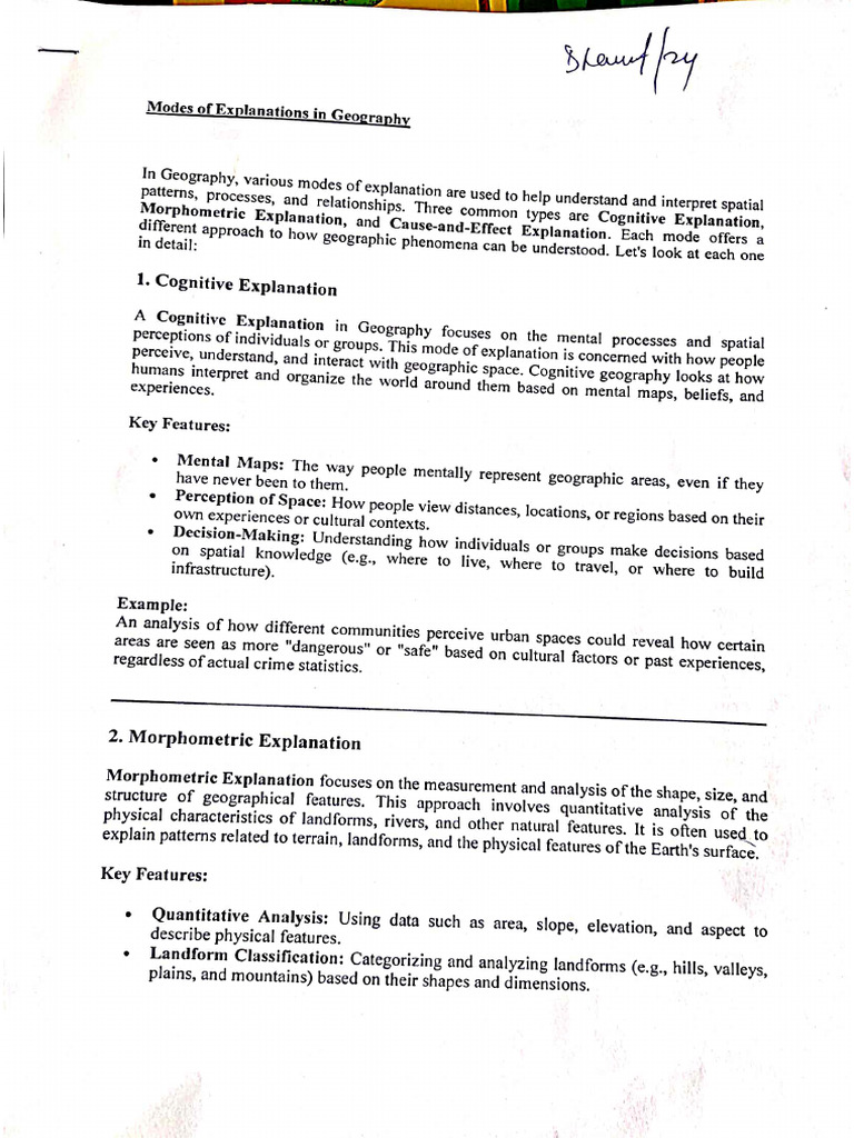 Modes of Explanation in Geography | PDF
