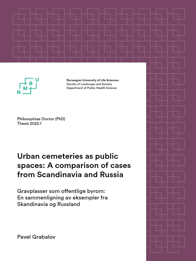 Urban Cemeteries as Public Spaces | PDF | Cemetery | Methodology