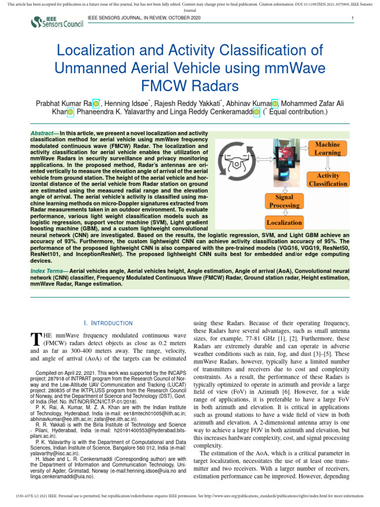 01 - Localization and Activity Classification of Unmanned Aerial Vehicle Using MmWave FMCW ...