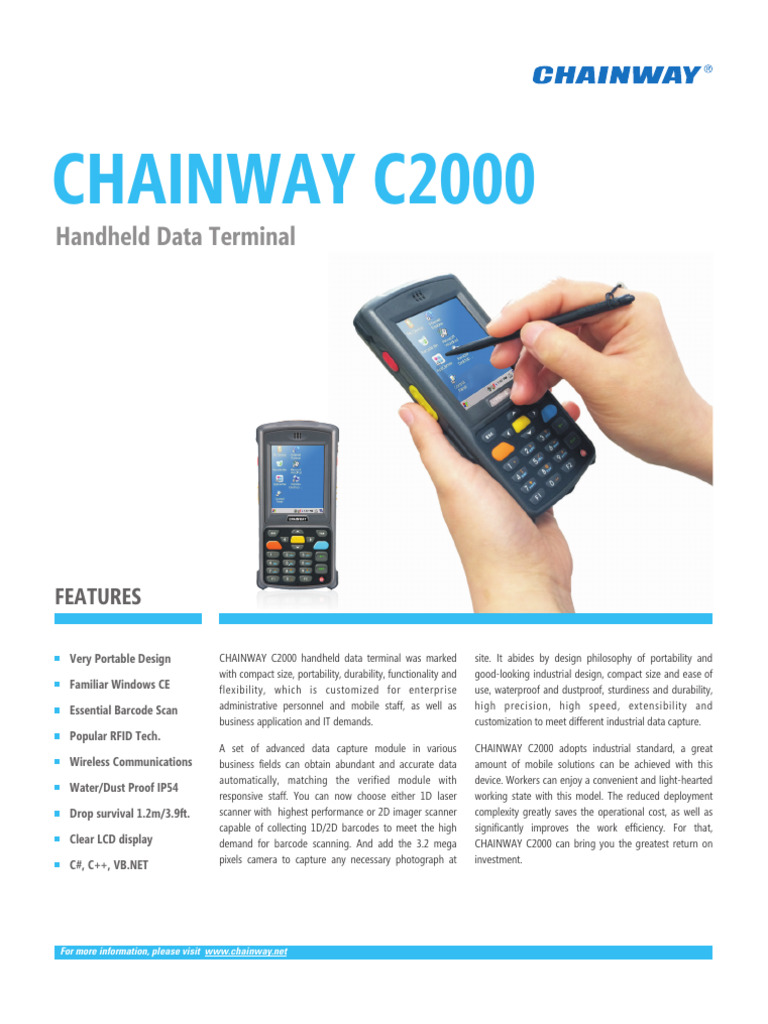 CHAINWAY C2000 Brochure | PDF | Barcode | Image Scanner
