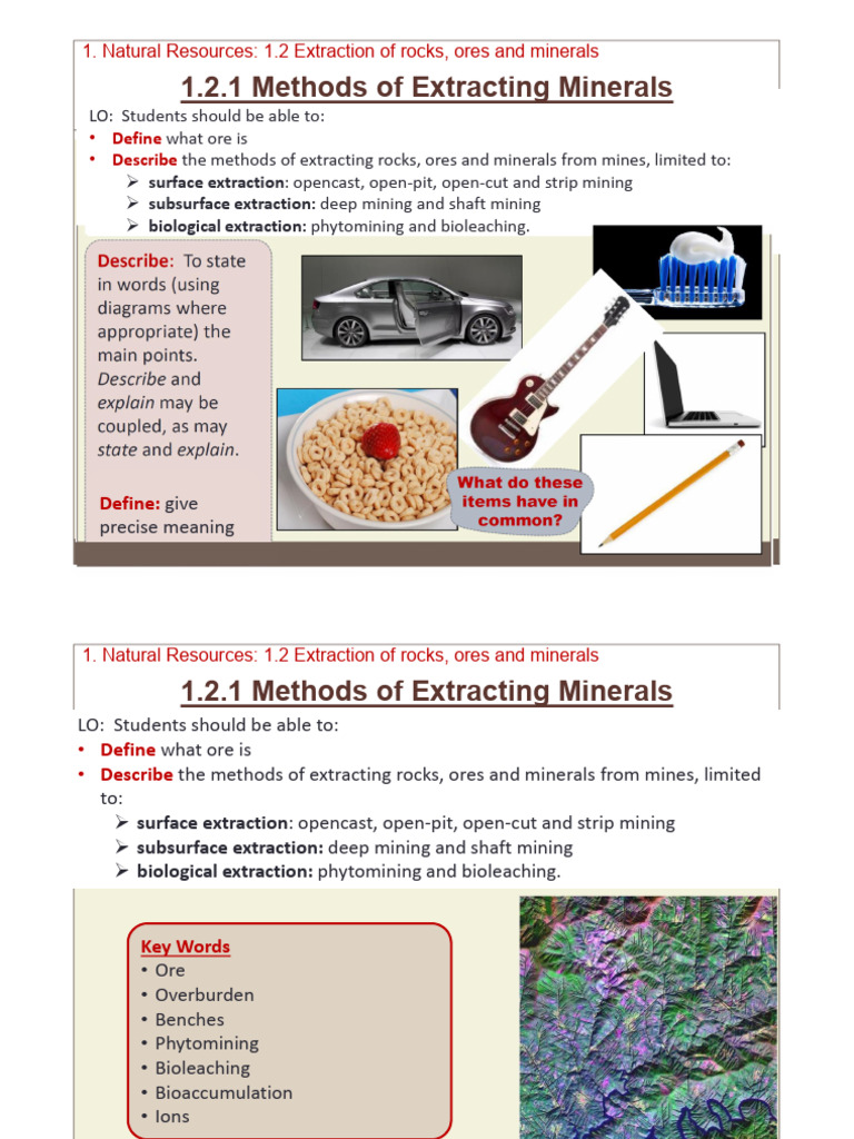 Methods of Mineral Extraction Explained | PDF