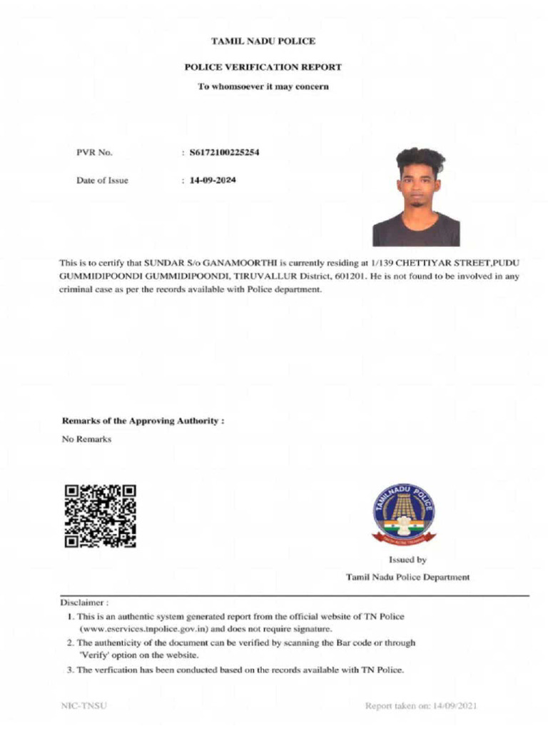 Police Verification | PDF