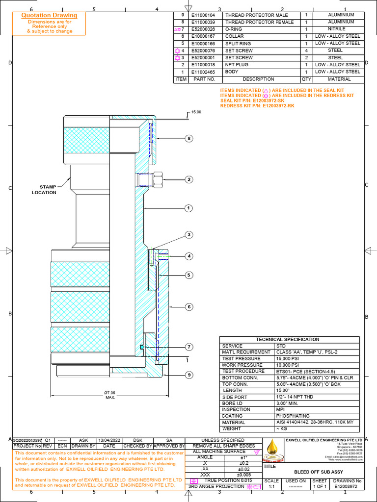#78 E12003972 (Bleed Off Sub Assy) | PDF | Metalworking | Industrial ...