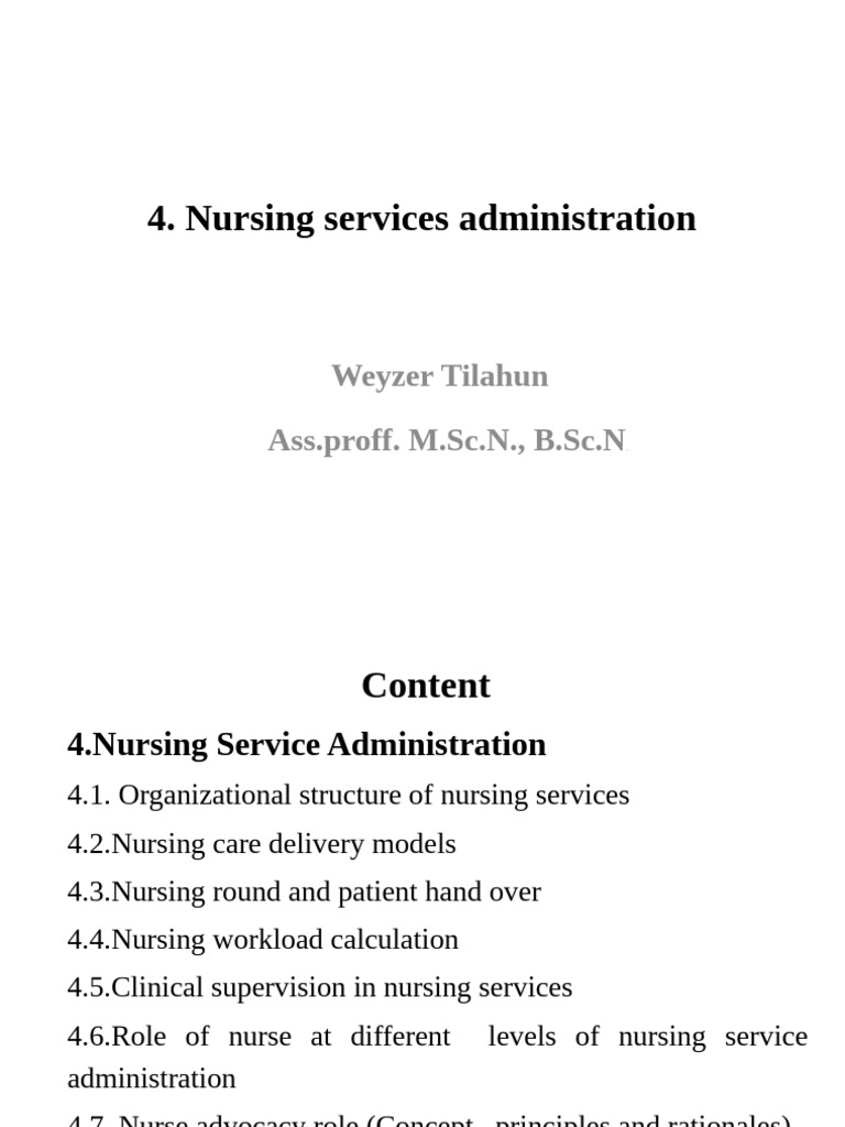 Nursing Service Administration | PDF | Nursing | Hospital