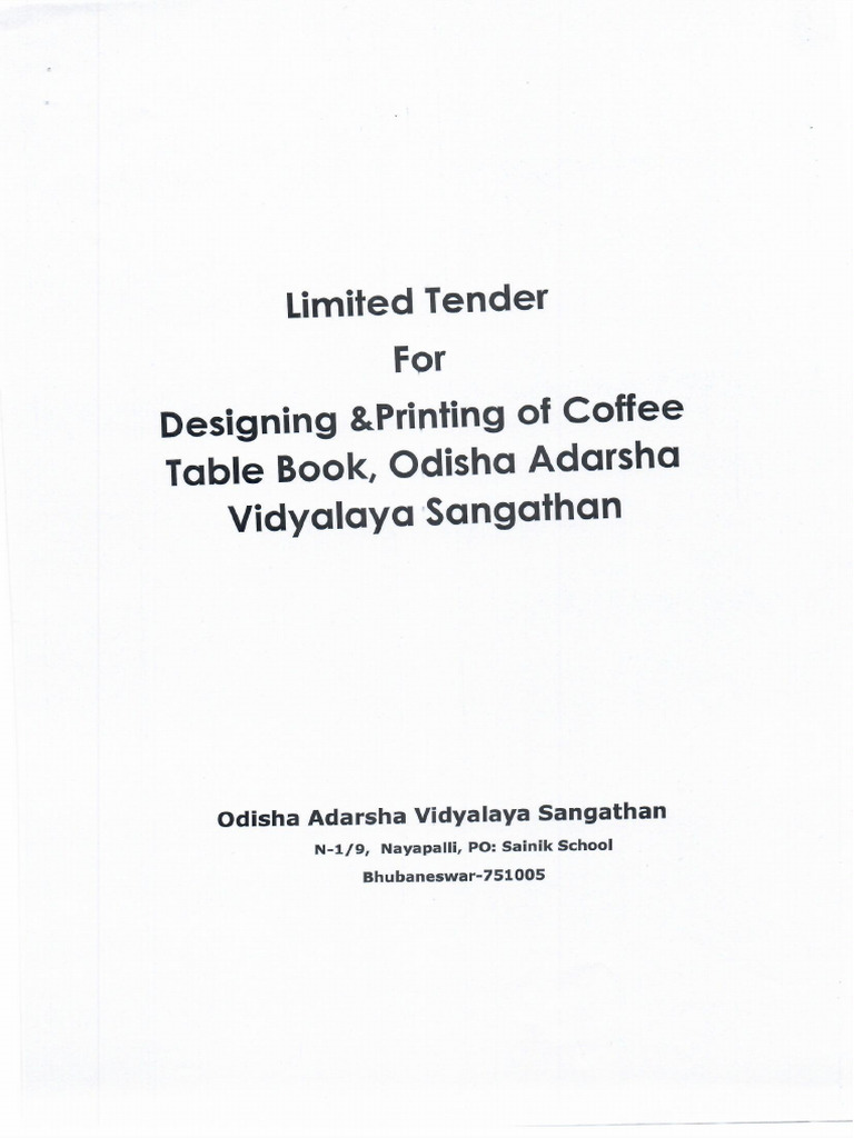 Tender For Designing & Printing | PDF
