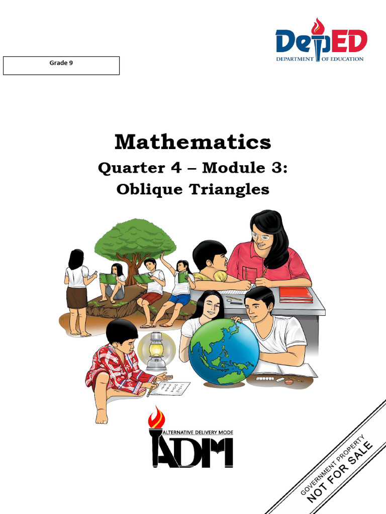 Math 9 Module Oblique Triangles | PDF | Triangle | Trigonometric Functions