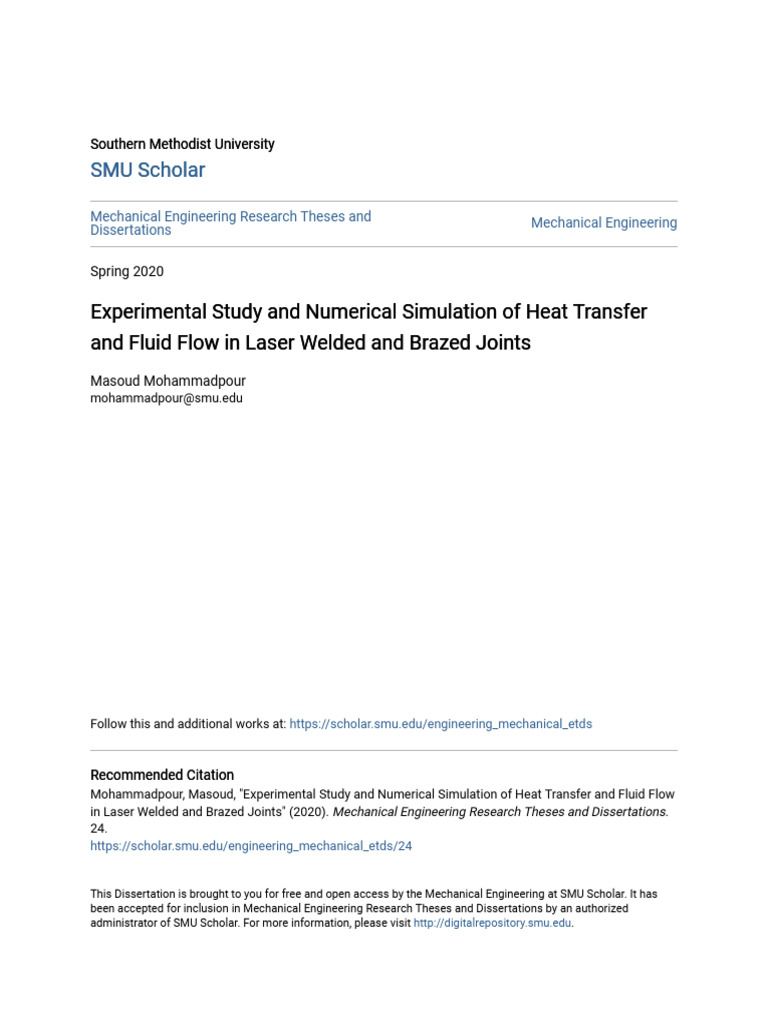 Experimental Study and Numerical Simulation of Heat Transfer and Fluid ...