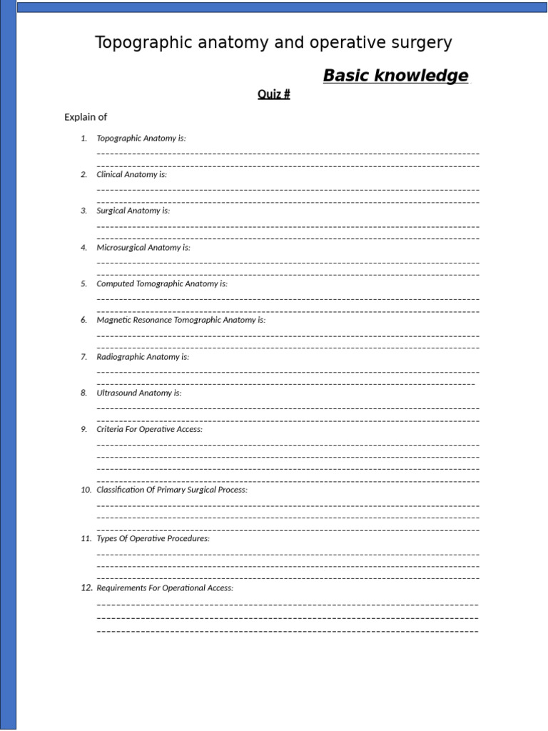 Quiz | PDF | Surgery | Anatomy