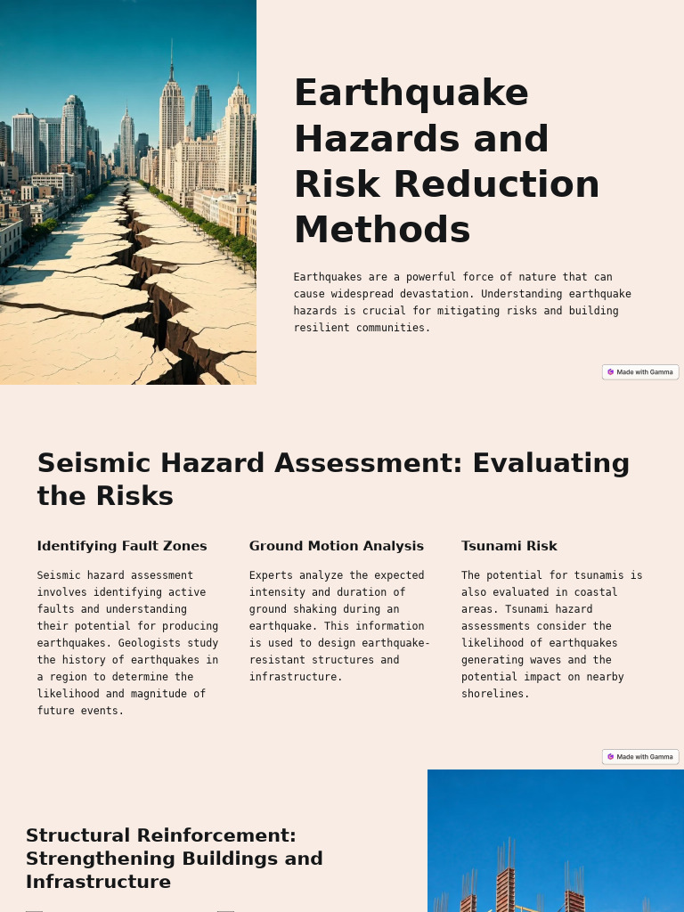Earthquake Hazards & Risk Reduction Guide | PDF | Earthquakes ...