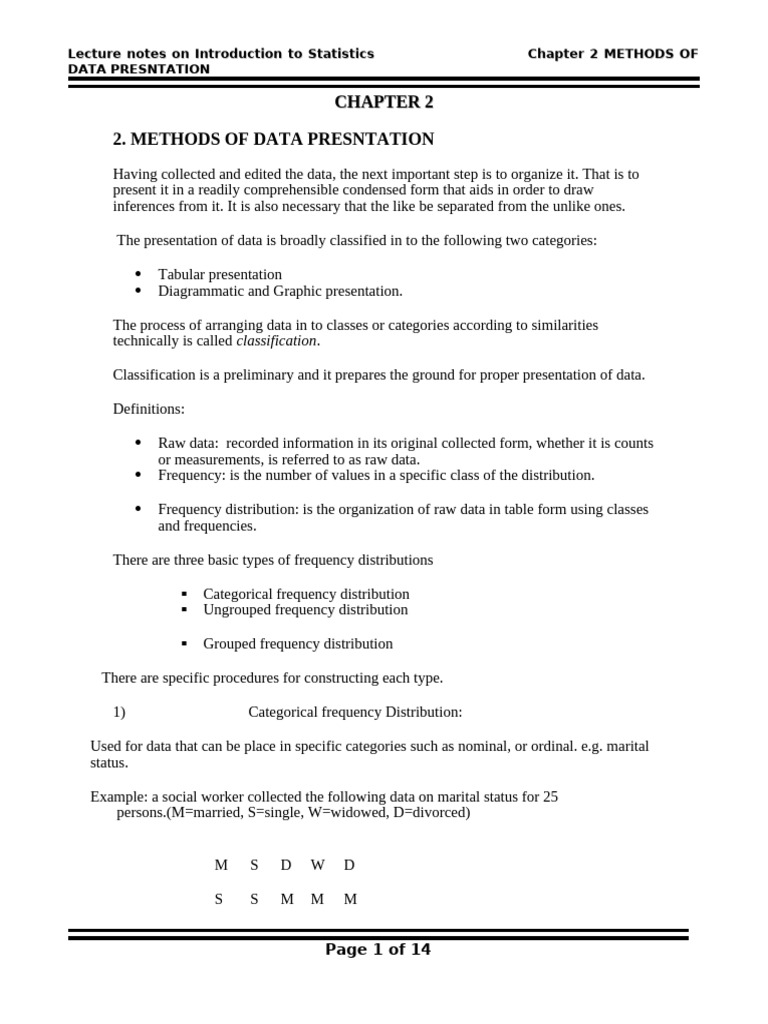 Chapter-2-Methods of Dhhata Preseuhntation | PDF | Histogram | Pie Chart