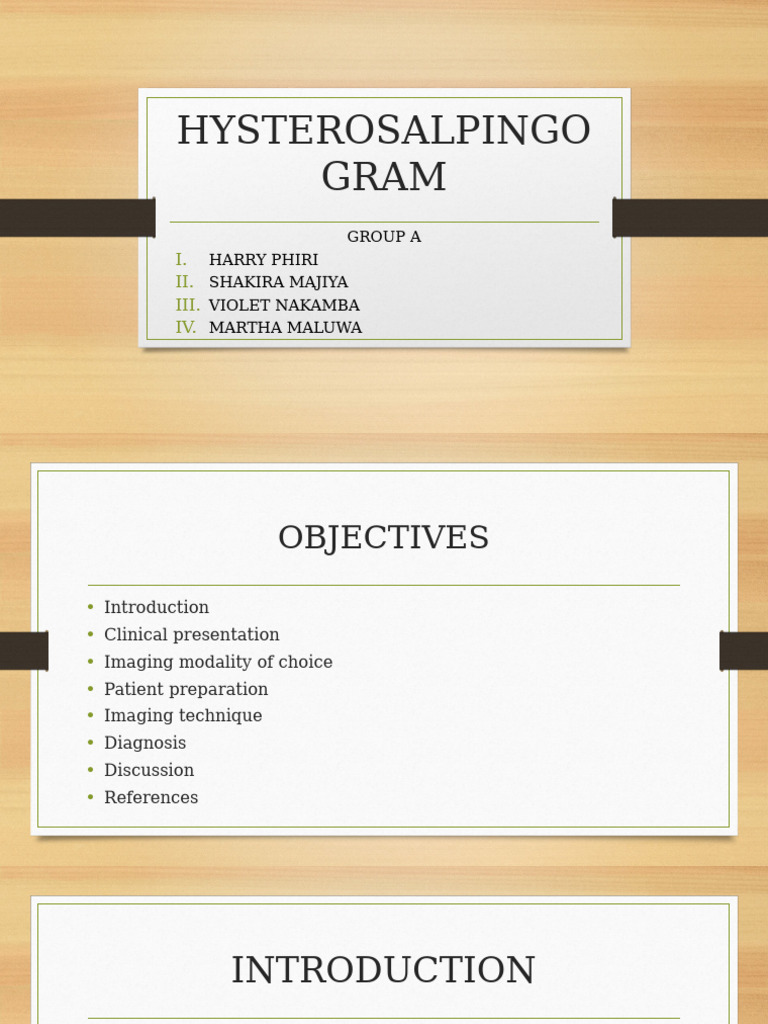 Hysterosalpingogram Group A | PDF | Medical Specialties | Human Reproduction
