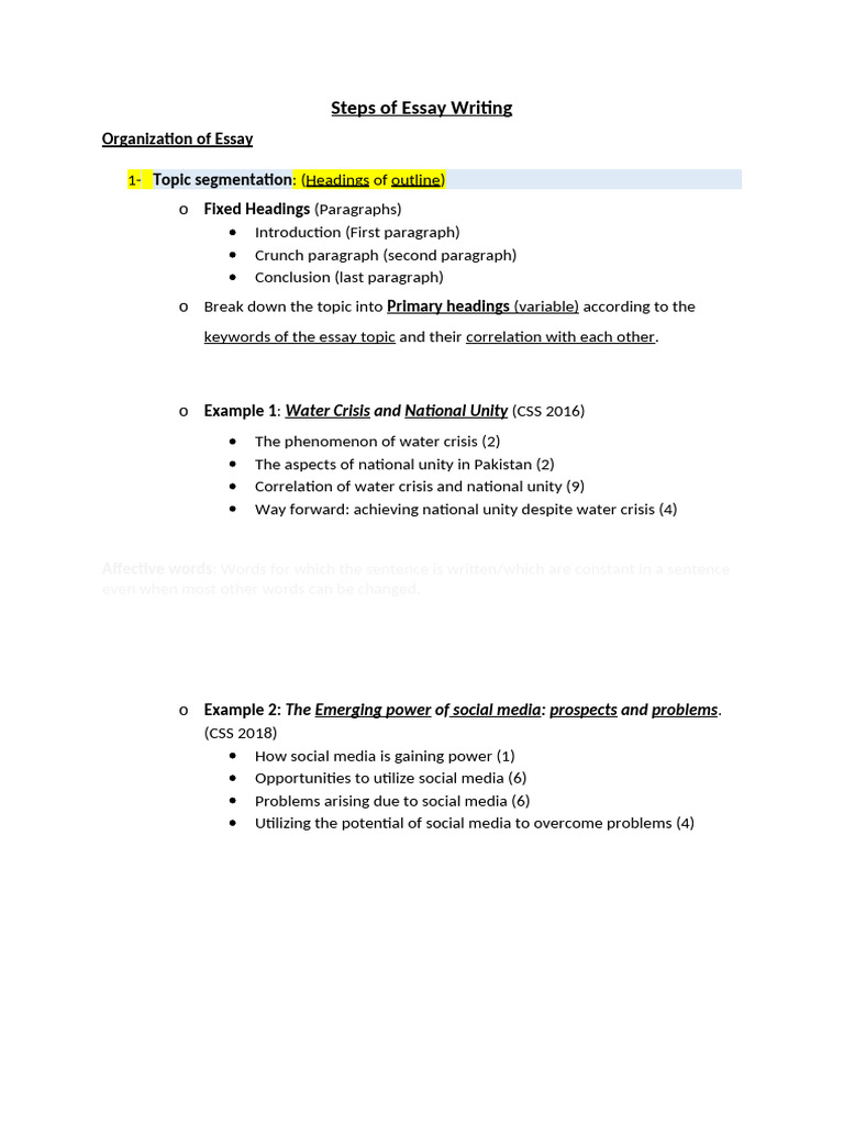 1 - Steps of Essay Writing - Rules | PDF | Essays