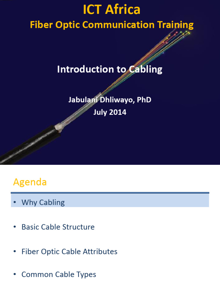 Fiber Optic Cabling Training Overview | PDF | Optical Fiber | Building ...