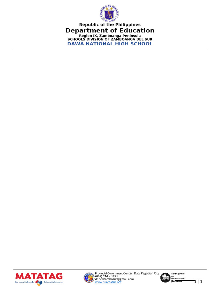 Letterhead Portrait A4 - MATATAG | PDF