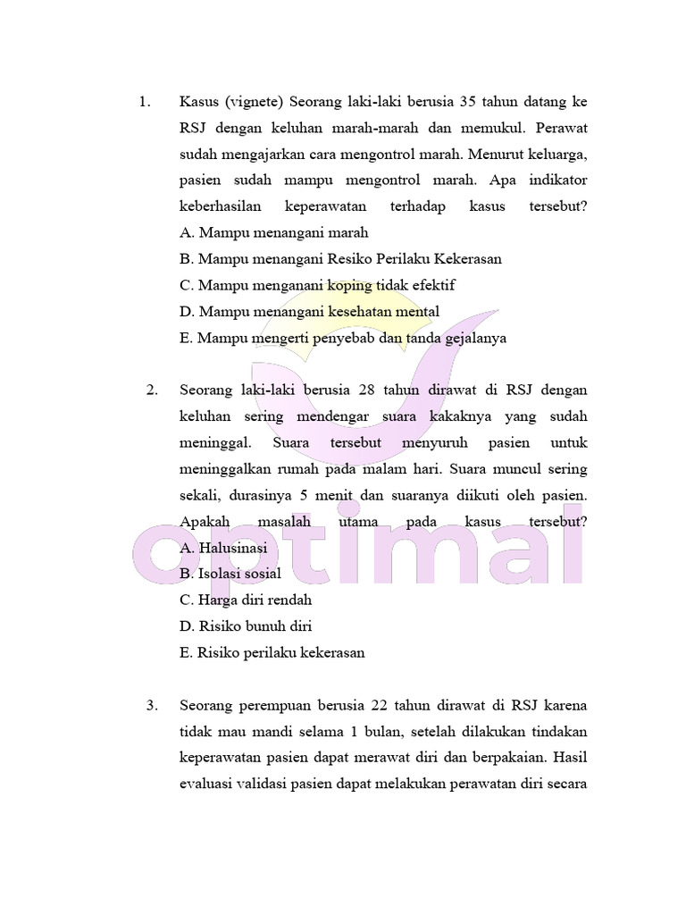 01 Try Out Bimbel Keperawatan 28-29 Sept 2024 | PDF