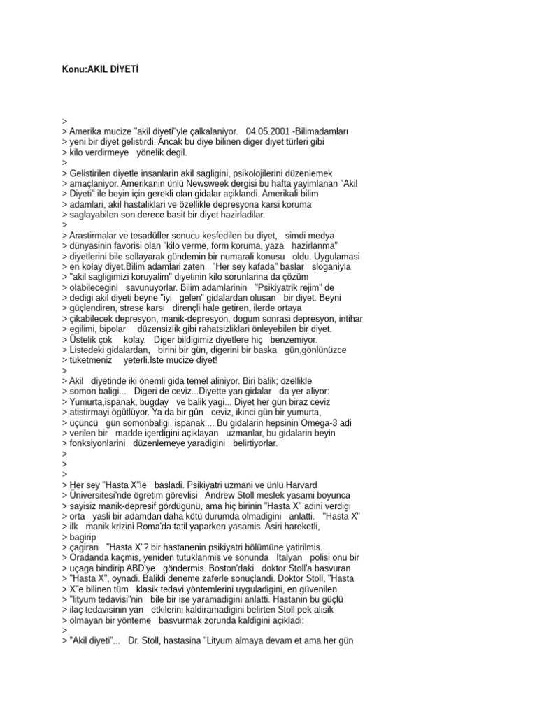 Akil Di̇yeti̇ | PDF