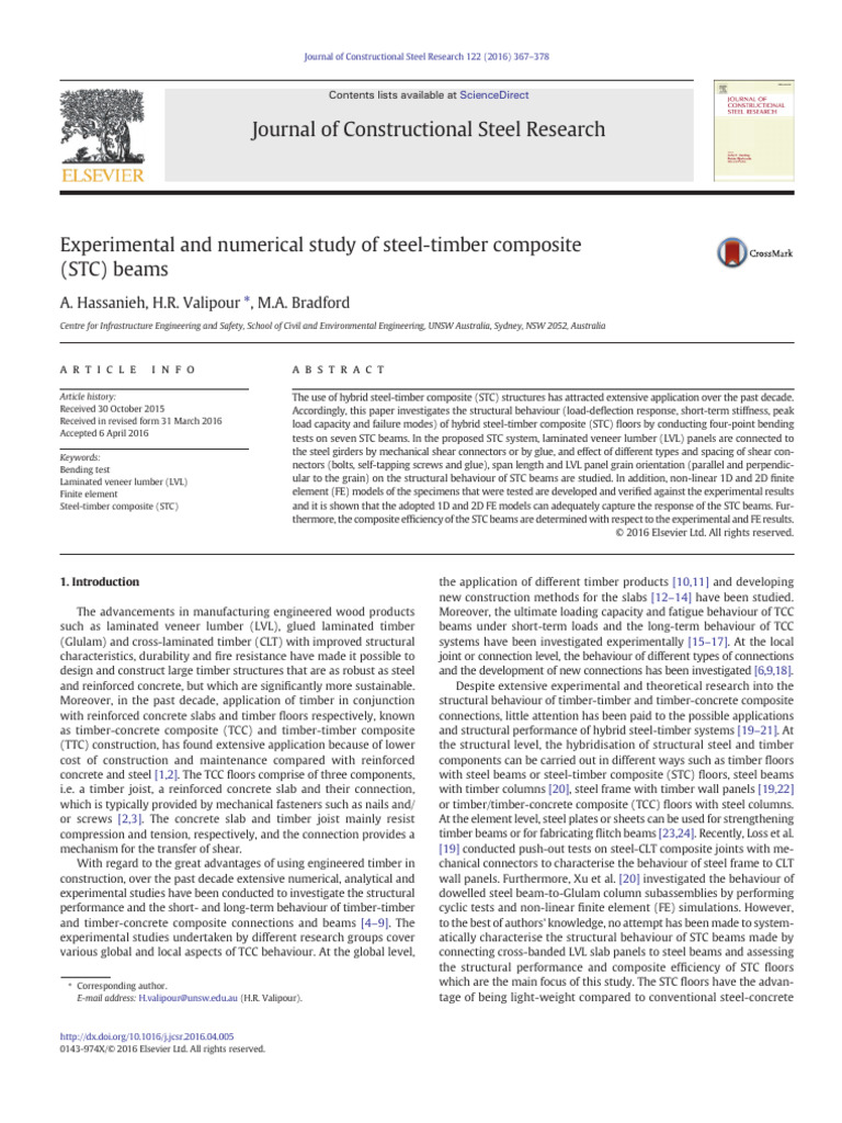 Structural Study of Steel-Timber Beams | PDF | Strength Of Materials ...