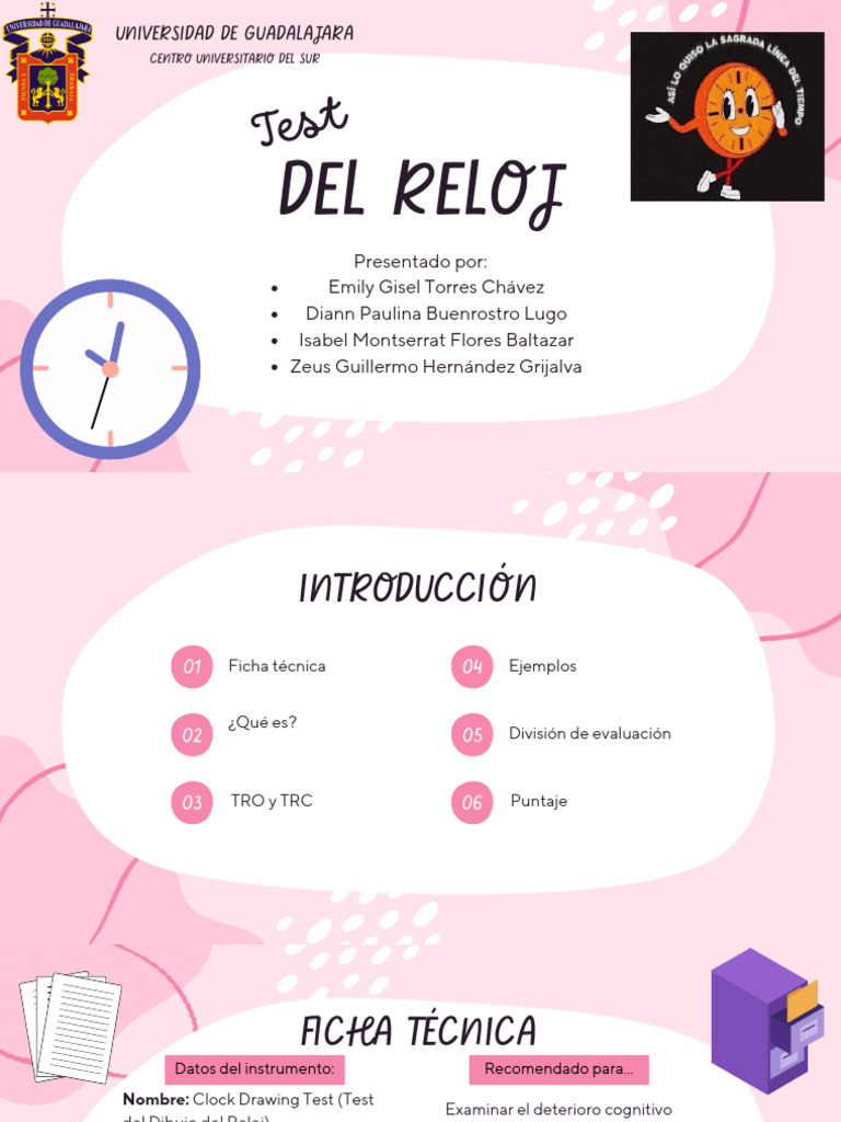 Test del Dibujo del Reloj: Guía y Aplicación | PDF | Reloj