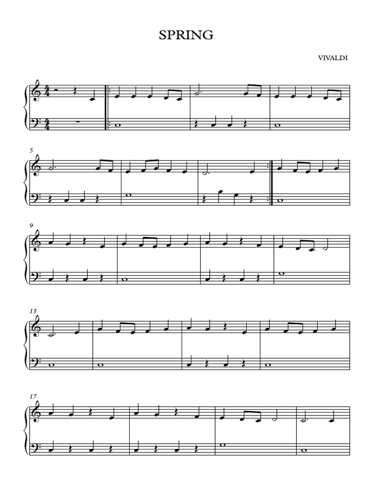 Spring Piano Sheet Vivaldi | PDF
