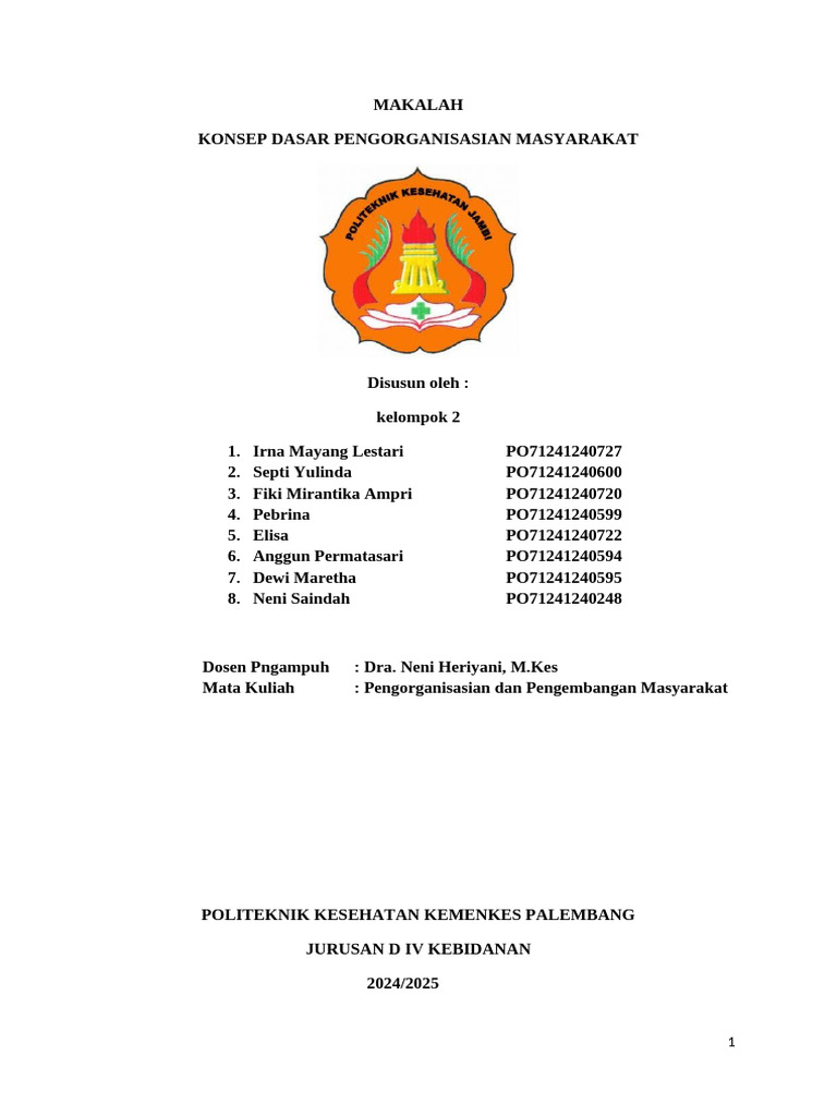 Konsep Dasar Pengorganisasian Masyarakat | PDF