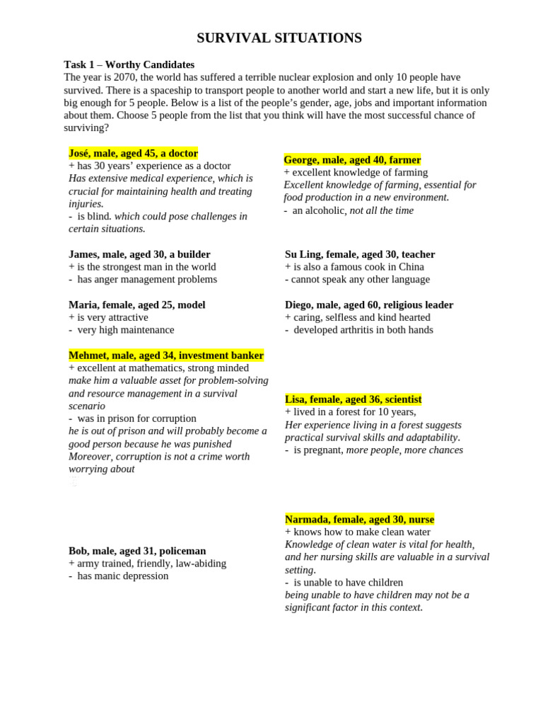 Survival Situations | PDF