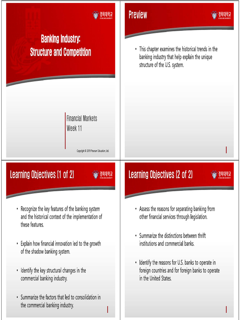Week 11. Banking Industry - Structure and Competition | PDF