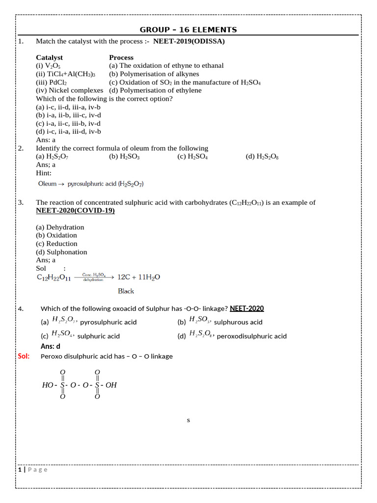 16TH Group (Oxygen Family (Or) Chalcogens) | PDF