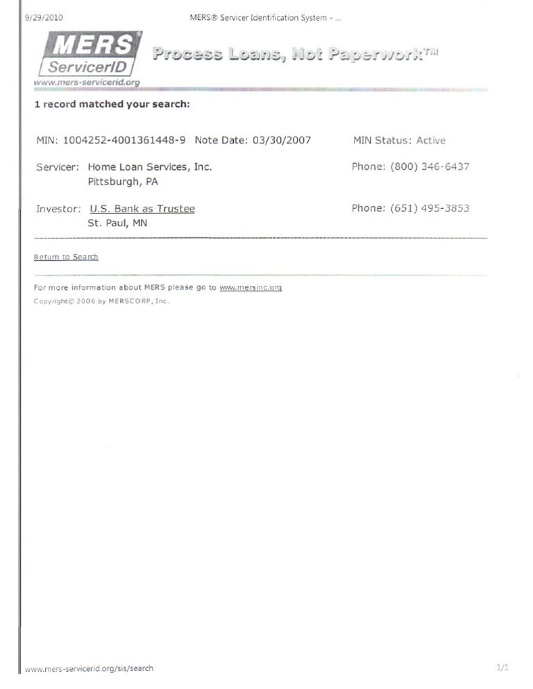MERS Document | PDF | Law