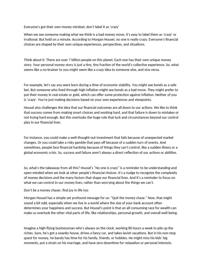 The Psychology of Money | PDF | Happiness | Wealth